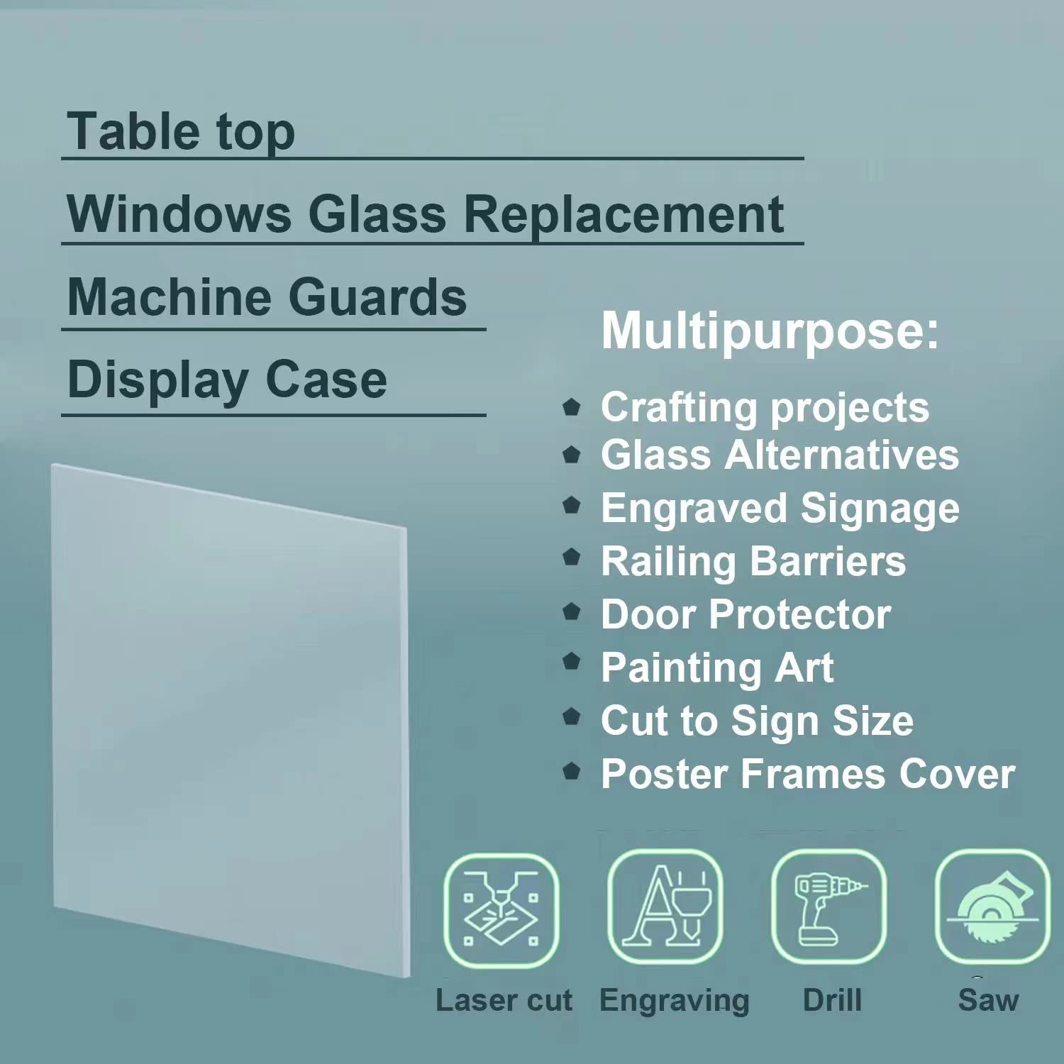 GetWant 2 Pack 24x48 Plexiglass Sheets, 1/8 inch Thick Clear 24x48 Acrylic Plexiglass Sheets, 24x48 Acrylic Board Plexiglass Panel for Display Case, Signs, Crafts, Skylight, Light Project