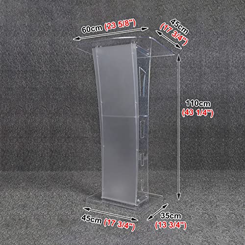 EESHHA Lectern Podium Stand Acrylic Lectern Podiums, Church Clear Pulpit Podium, Heavy-Duty Lecture Stand with Edge Stopper, Wedding Restaurant Lecterns Stand
