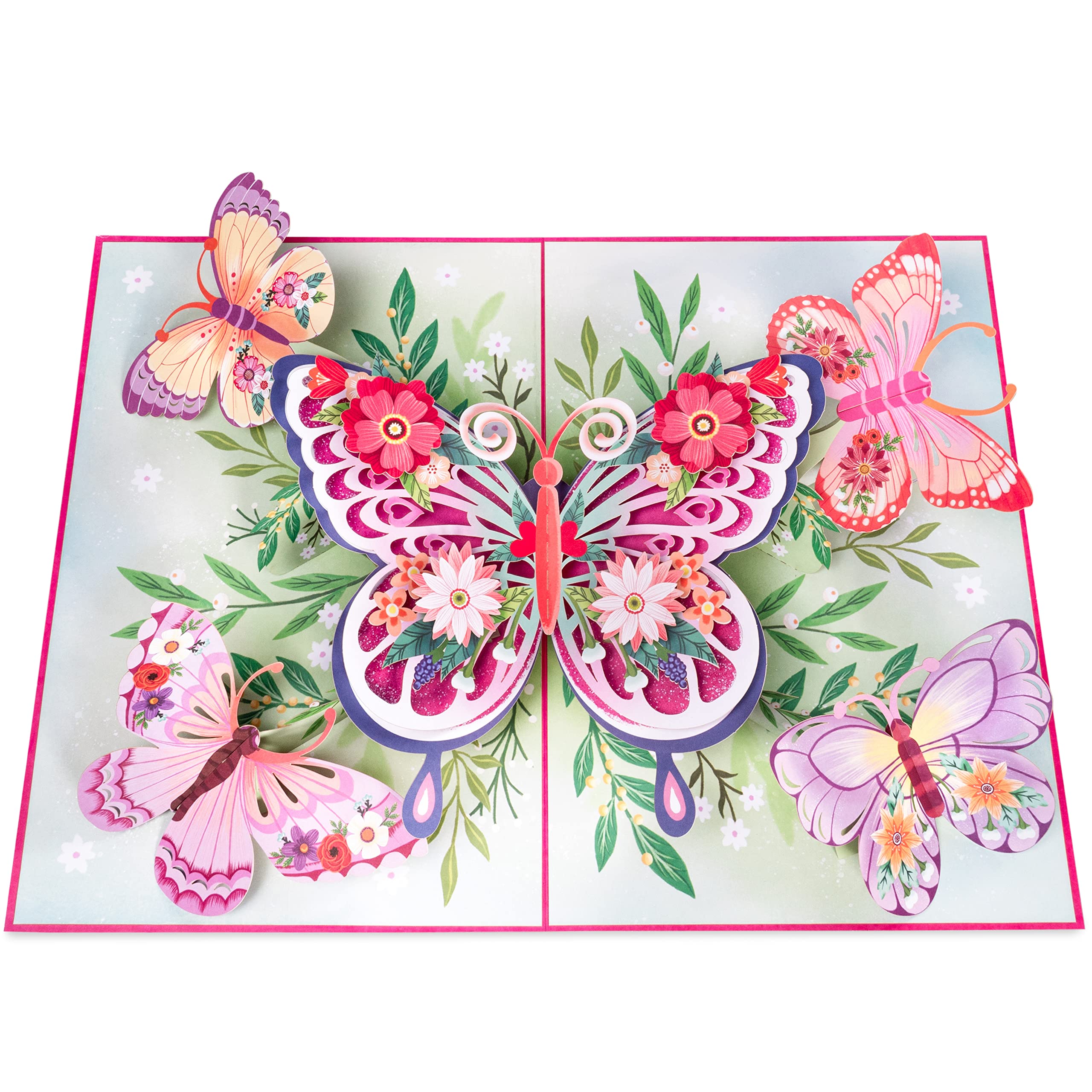 Paper Love 3D Romantic Pop Up Card, Love Bouquet, For Valentines Day, Anniversary, Birthday, Mothers Day, All Occasions - 5" x 7" Cover - Includes Envelope and Note Tag