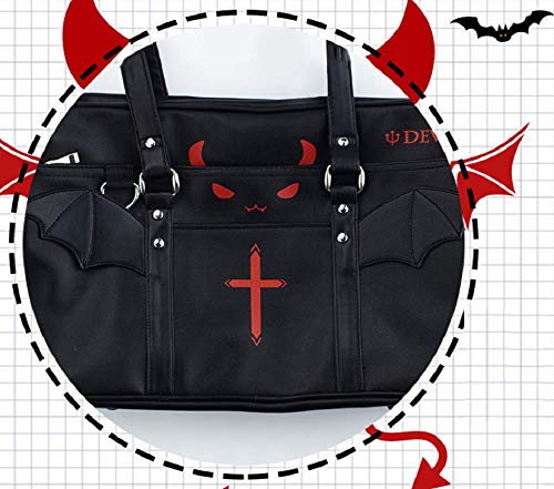 GK-O Japanese Lolita PU Leather Handbag Kawaii Devil Gothic Shoulder Bag School Bag Messenger Bags