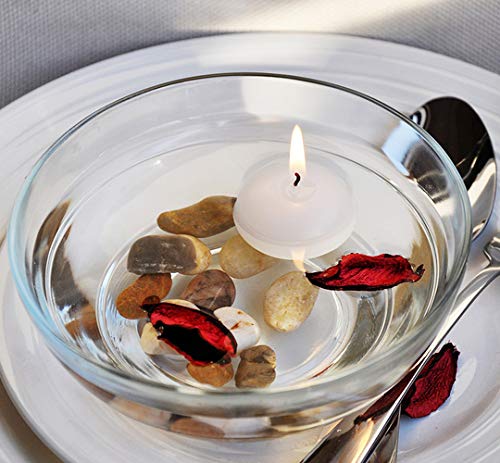Floating Candles,Classic Unscented Tealight Shape Candles with 100PCS Silk Rose Petals,Mini Candle Discs for Weddings,Anniversaries,Birthdays,Home Decoration,Spa,Relaxation,10PACK (Ivory)