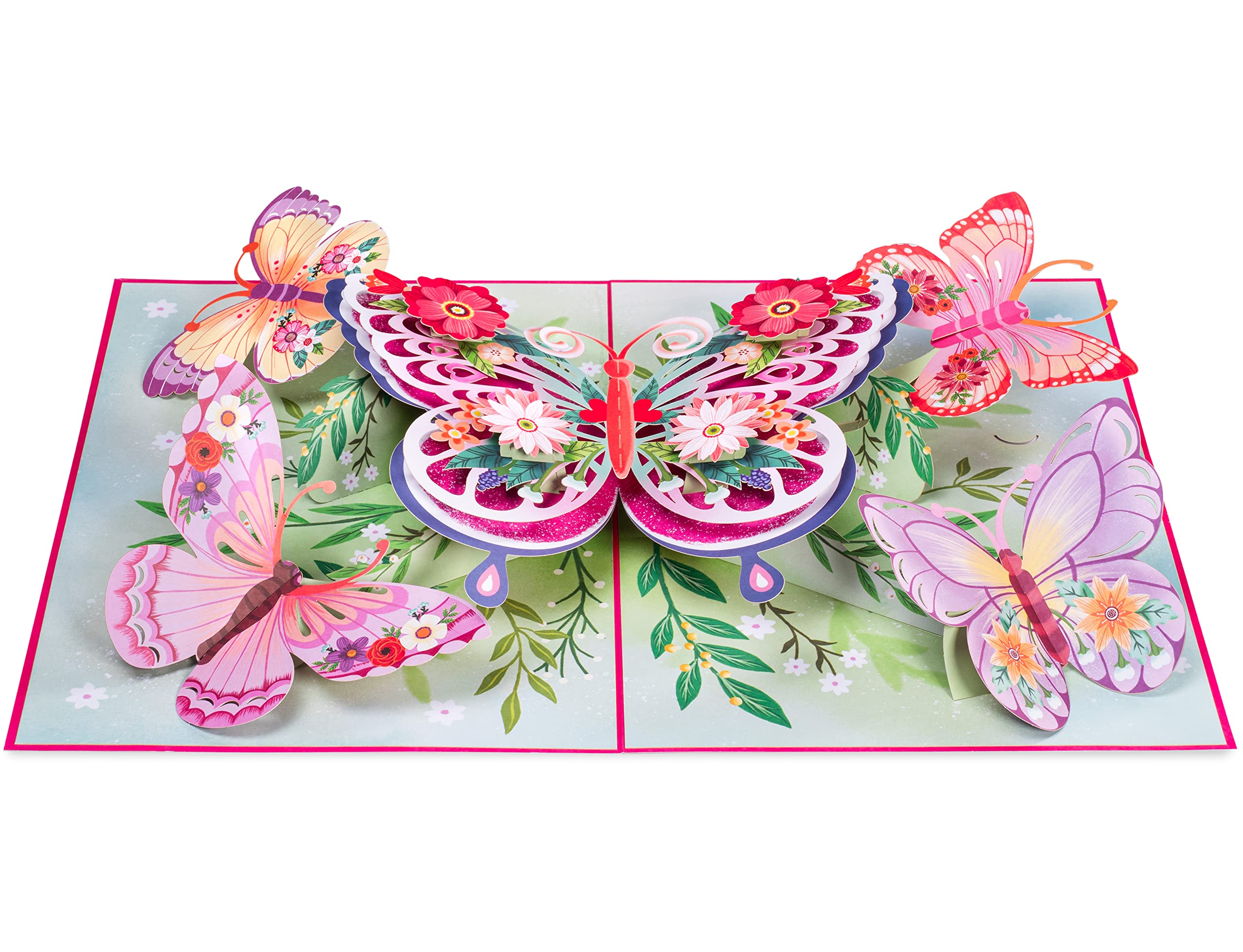 Paper Love 3D Romantic Pop Up Card, Love Bouquet, For Valentines Day, Anniversary, Birthday, Mothers Day, All Occasions - 5" x 7" Cover - Includes Envelope and Note Tag