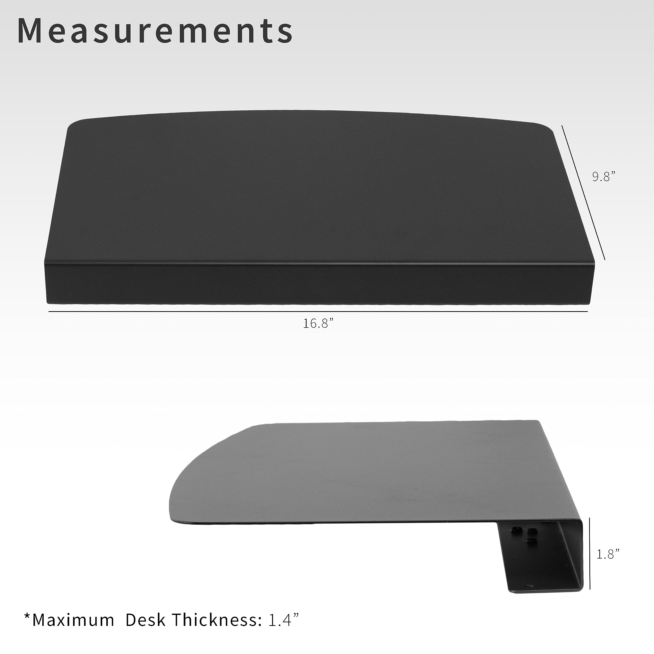 VIVO 17 inch Corner Desk Connector Platform for Mounting Under-Desk Keyboard Trays on L-Shaped Workstations, Black, DESK-AC07S