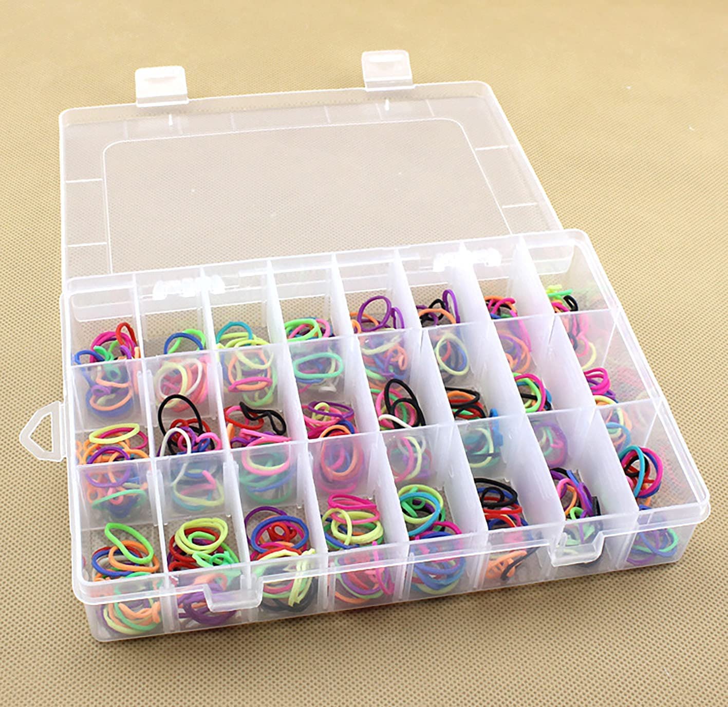 4 Pcs 24 Grids 7.5 Inch x 5.1 Inch Adjustable Small Removable Clear Plastic Jewelry Organizer Divider Storage Box Jewelry Earring Tool Containers (4 Pcs 24 Grid Clear)