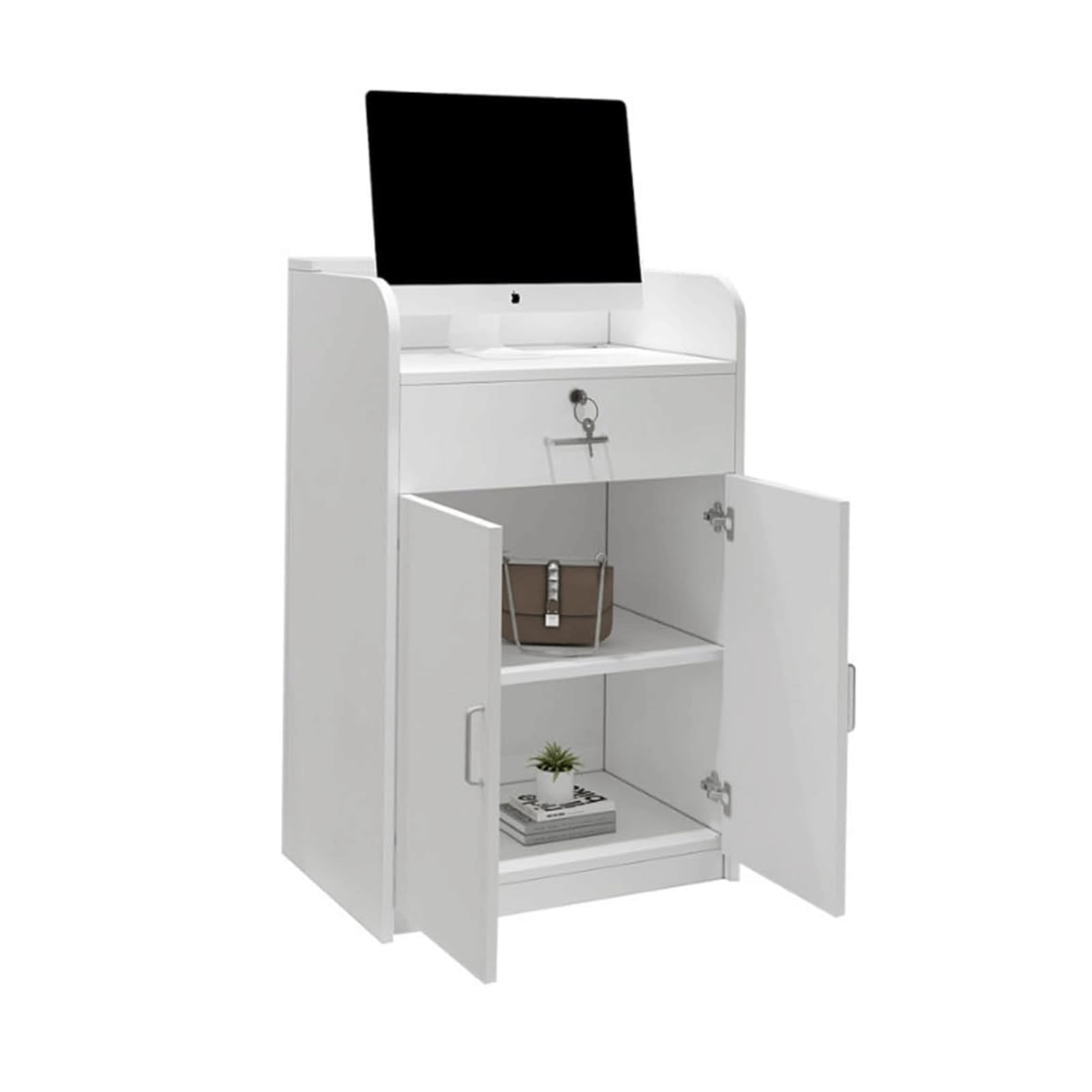 Lectern Lightweight Lecterns Wooden Laptop Desk Podium Stand Small Conference Teacher Podiums Simple Floor Standing Standing Lectern, White