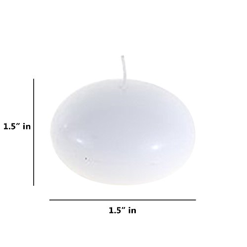 Mega Candles - Unscented 1.5" Floating Disc Candles - White, 2 Pack of 12, Set of 24