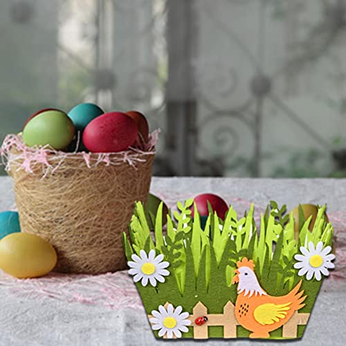 HEPVET Easter Egg Baskets,Non-Woven Fabric Square Small Empty Baskets, Square Easter Baskets Easter Woven Basket Easter Eggs Hunt Basket for Party Gifts Candy Gifts Storage