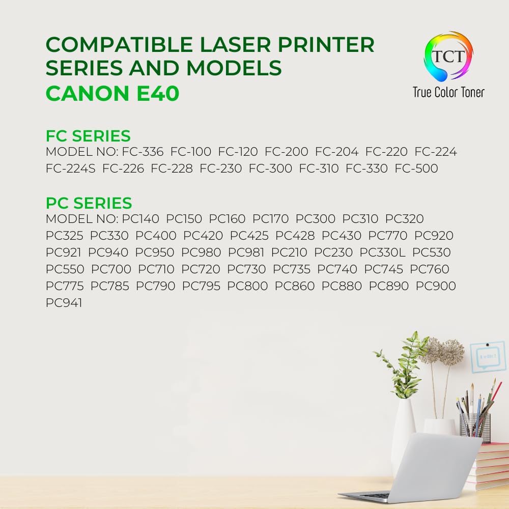 TCT Premium Compatible Toner Cartridge Replacement for Canon E40 1491A002AA Black Works with Canon PC940 PC920 PC921 PC980 Printers (4,000 Pages)