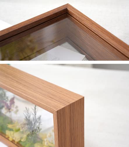 Cumuiu Shadow Box Frame Display Dried Flowers Frame Double Sided Plant Specimen Frame for Pressed Flowers Dried Leaf (6" x 8")