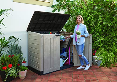Keter Store-It-Out MAX 4.8 FT X 2.7 FT Durable Outdoor Storage Shed Made from Weather Resistant Resin 42 Cubic Feet Beige/Brown