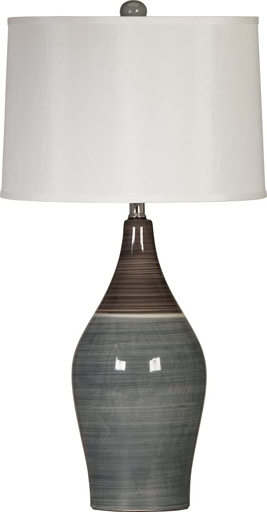 Signature Design by Ashley Niobe Glazed Ceramic Table Lamp, 2 Count, 28", Multicolored & Gray