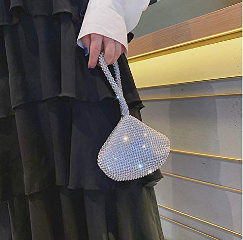 TOPCHANCES Women's Triangle Bling Clutch Purses and Handbags, Rhinestone Evening Bags and Clutches for Women Gilrs (Silver)