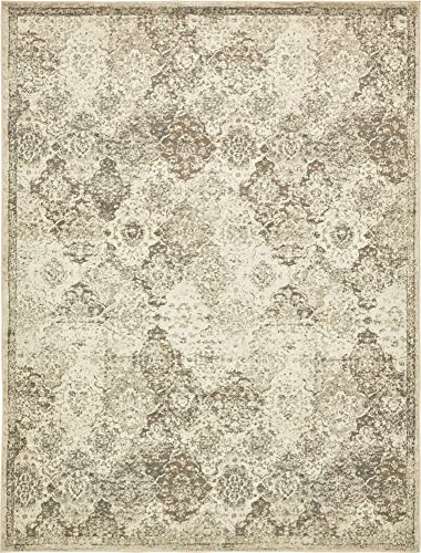 Unique Loom Tuareg Collection Vintage Distressed Traditional Area Rug, 9 x 12 ft, Beige/Brown