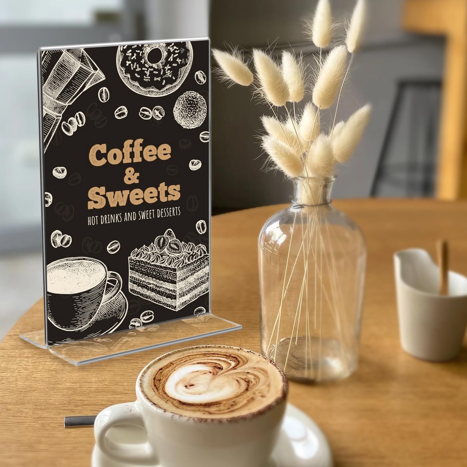 HUANGXIN 5 x 7 Inch Acrylic Clear Sign Holder 15 Pack Table Menu Display Double Sided Clear Poster Stand Frame Shelf Picture Flyer Signs Holders for Office Store Restaurant Hotels Vendor Events