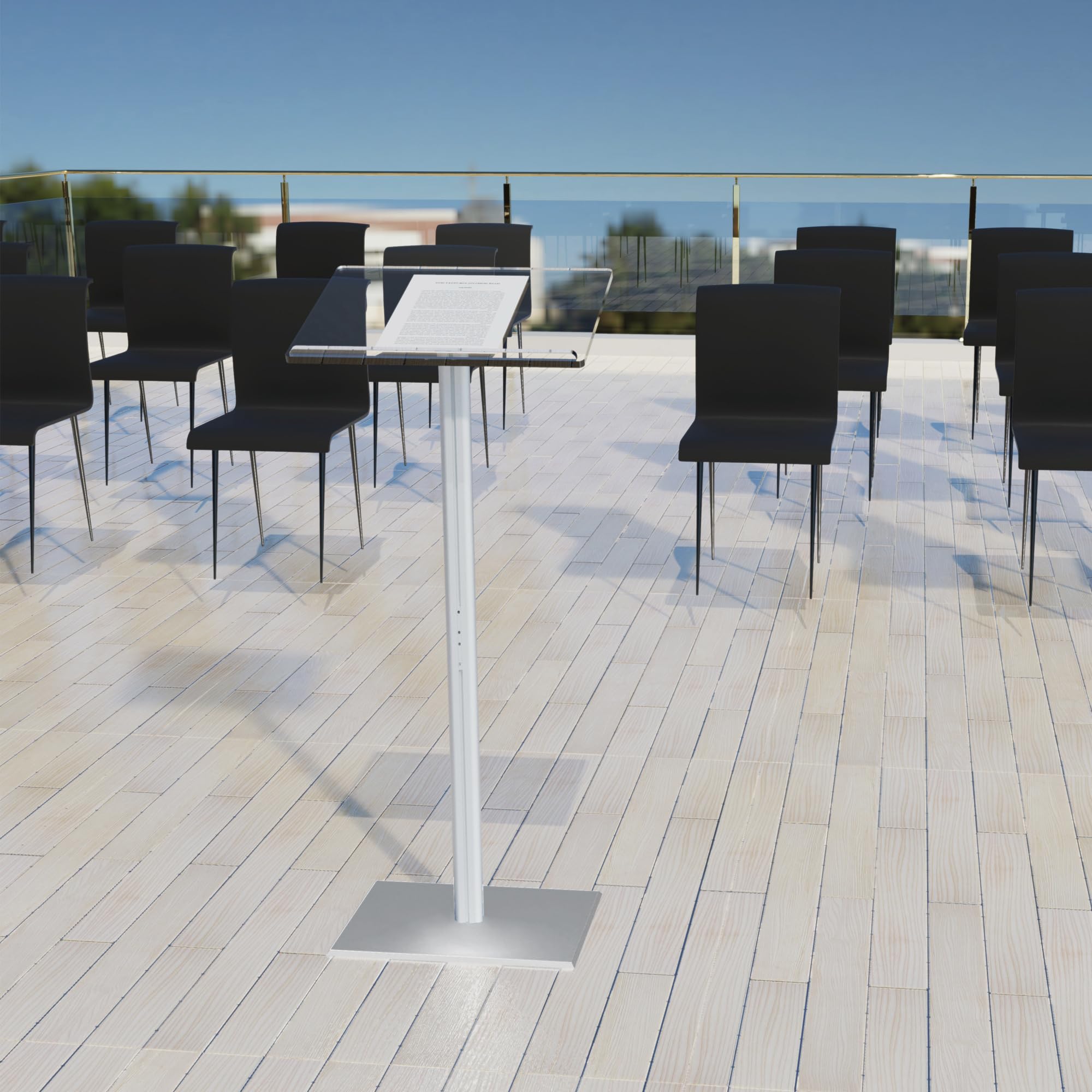 CRYSFLOA Acrylic Podium Stand Speaking Podium 18.5''x12.5''x43.6'' Pulpits for Churches Lecterns Design for Lecture Recital Speech Presentation Podium Stand for Restaurant Wedding Office Classroom
