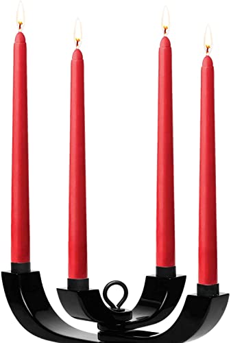 YIHANG Red Taper Candles - Set of 14 Dripless Candles - 10 inch Tall, 3/4 inch Thick - 7.5 Hour Clean Burning