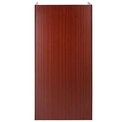 VEVOR Wood Podium, 23.6" x 47.2", Lecterns and Podiums w/ 4 Rolling Wheels, Baffle Plate & Shelf, Easy Assembly Walnut Wood Lecterns for Church, Office, School, Home