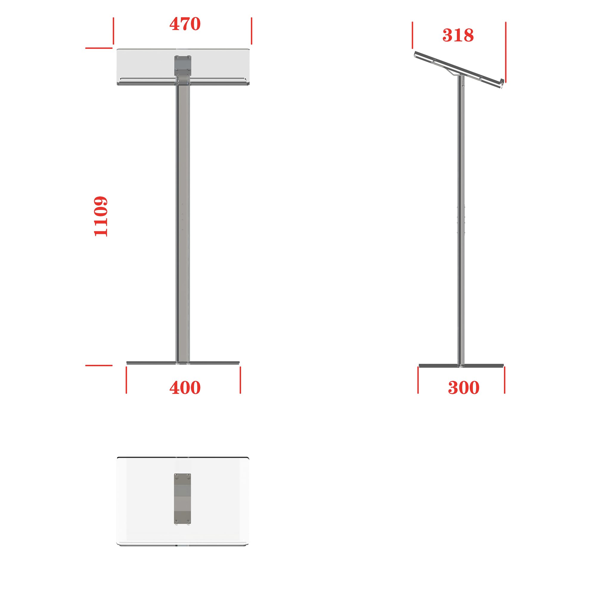 CRYSFLOA Acrylic Podium Stand Speaking Podium 18.5''x12.5''x43.6'' Pulpits for Churches Lecterns Design for Lecture Recital Speech Presentation Podium Stand for Restaurant Wedding Office Classroom