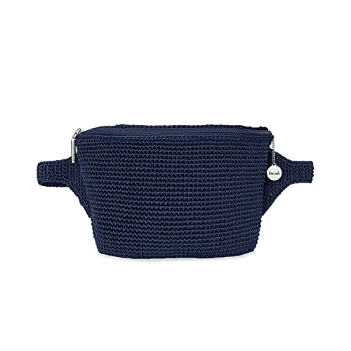 The Sak Caraway Adjustable Belt Bag in Crochet, Convertible Purse, Multi-Use Design, Navy