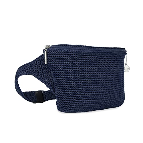 The Sak Caraway Adjustable Belt Bag in Crochet, Convertible Purse, Multi-Use Design, Navy