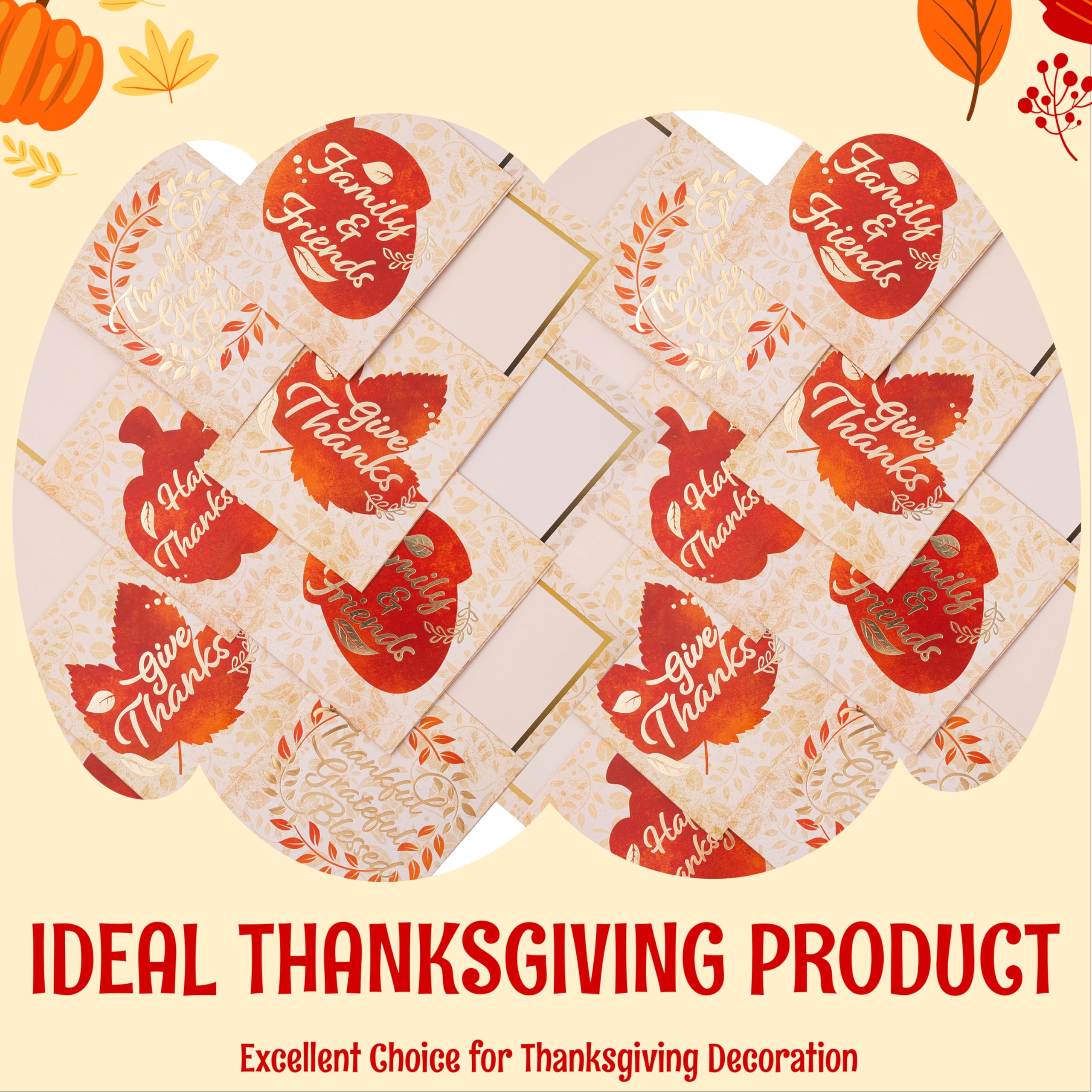 JOYIN 36 Thanksgiving Turkey Cutlery Decorative Gold Foil Utensil Holders for Autumn Fall Harvest Party Favor Supply Dinner Table Decor.