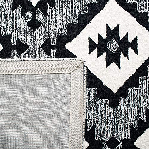 SAFAVIEH Aspen Collection 2'3" x 7' Charcoal / Black APN813Z Handmade Moroccan Boho Tribal Wool Runner Rug