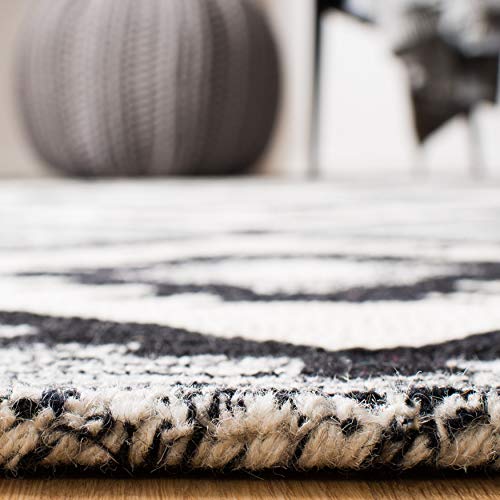 SAFAVIEH Aspen Collection 2'3" x 7' Charcoal / Black APN813Z Handmade Moroccan Boho Tribal Wool Runner Rug