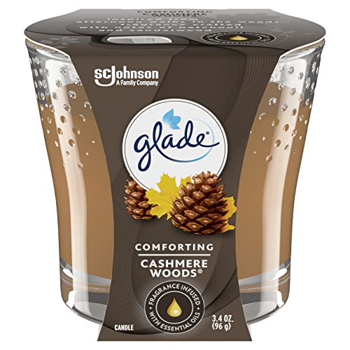 Glade Candle Jar, Air Freshener, Cashmere Woods, 3.4 Oz