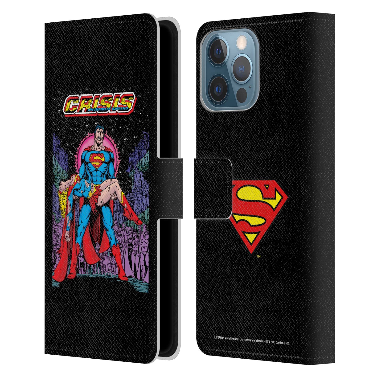 Head Case Designs Officially Licensed Superman DC Comics Crisis On Infinite Earths Famous Comic Book Covers Leather Book Wallet Case Cover Compatible with Apple iPhone 13 Pro Max