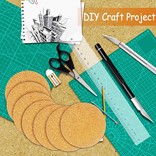 30 Pack Self-Adhesive Cork Round 4β Cork Tiles Cok Bcking Sheets Cork Coasters Round for DIY Crafts
