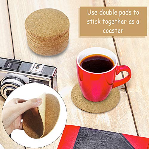 30 Pack Self-Adhesive Cork Round 4β Cork Tiles Cok Bcking Sheets Cork Coasters Round for DIY Crafts