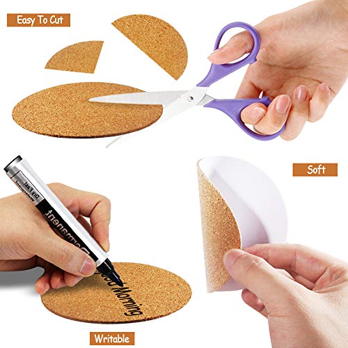 30 Pack Self-Adhesive Cork Round 4β Cork Tiles Cok Bcking Sheets Cork Coasters Round for DIY Crafts