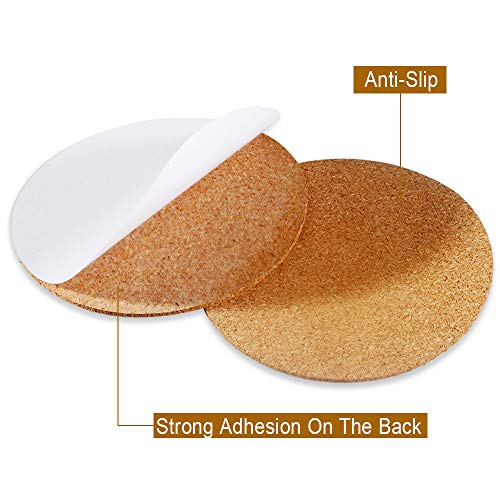 30 Pack Self-Adhesive Cork Round 4β Cork Tiles Cok Bcking Sheets Cork Coasters Round for DIY Crafts