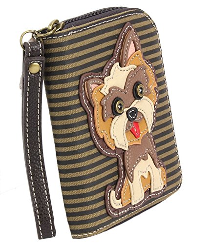 Chala Yorkshire Terrier Zip-Around Wristlet Wallet - Dog Mom Gift Yorkie