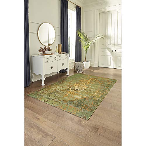 Liora Manne Marina Indoor Outdoor Rug - Traditional Designs, Comfortable & Durable, Power Loomed, Polypropylene Material, UV Stabilized, Kermin Green, 8'10" x 11'9"