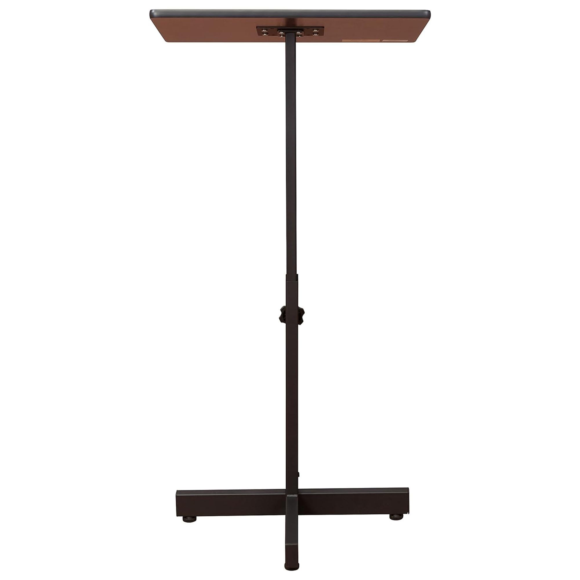 Oklahoma Sound Portable Presentation Series Adjustable Height Lectern Stand 16 Inch x 20 Inch Reading Surface with Book and Paper Stop, Medium Oak