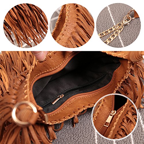 Lanpet Women Fringe Tassel Cross Body Bag Leisure Shoulder Bag