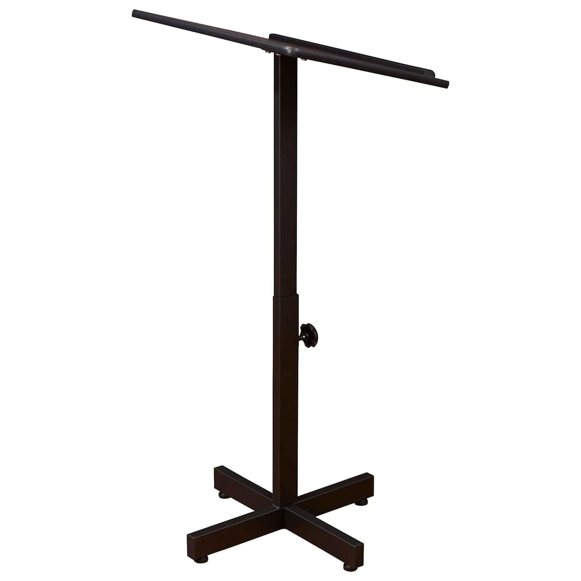 Oklahoma Sound Portable Presentation Series Adjustable Height Lectern Stand 16 Inch x 20 Inch Reading Surface with Book and Paper Stop, Medium Oak