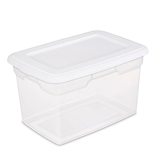 Sterilite 20-Quart White Storage Box, Case of 6