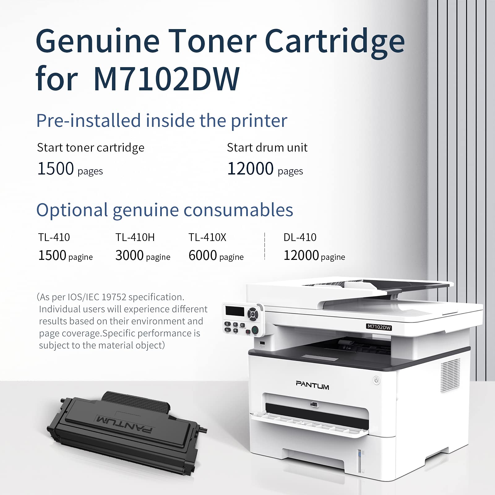 Pantum M7102DW Monochrome Wireless All-in-one ADF Multifunction Laser Printer, Auto Duplex, Copy&Scan(W5G63B)