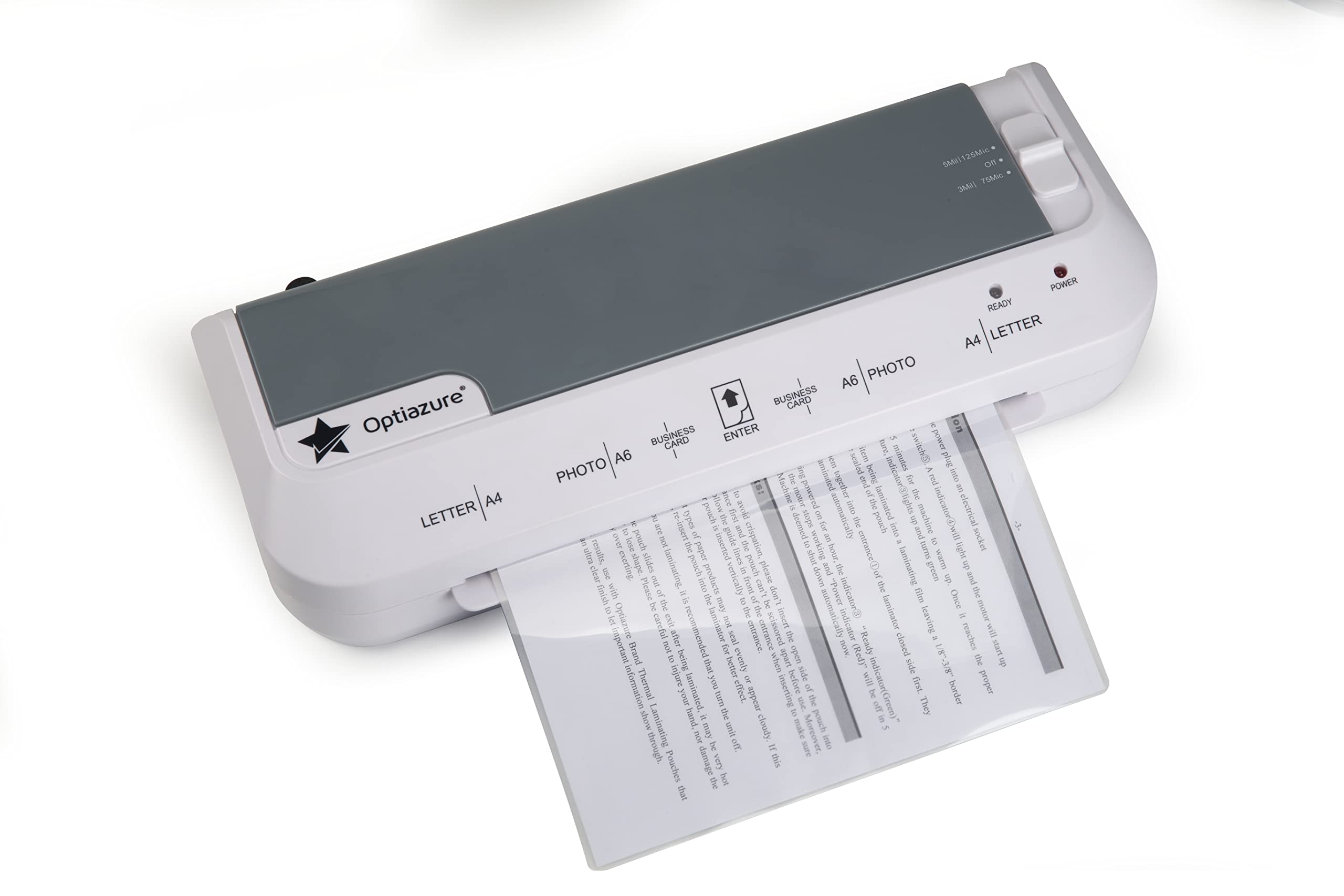 Optiazure 9-Inch Thermal Laminator, Laminating Machine for Office Home School Use, Quick Warm-Up, Auto Shut Off Protection. OPL-401