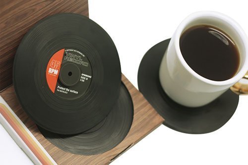 Spinning Hat Retro Vinyl Coasters