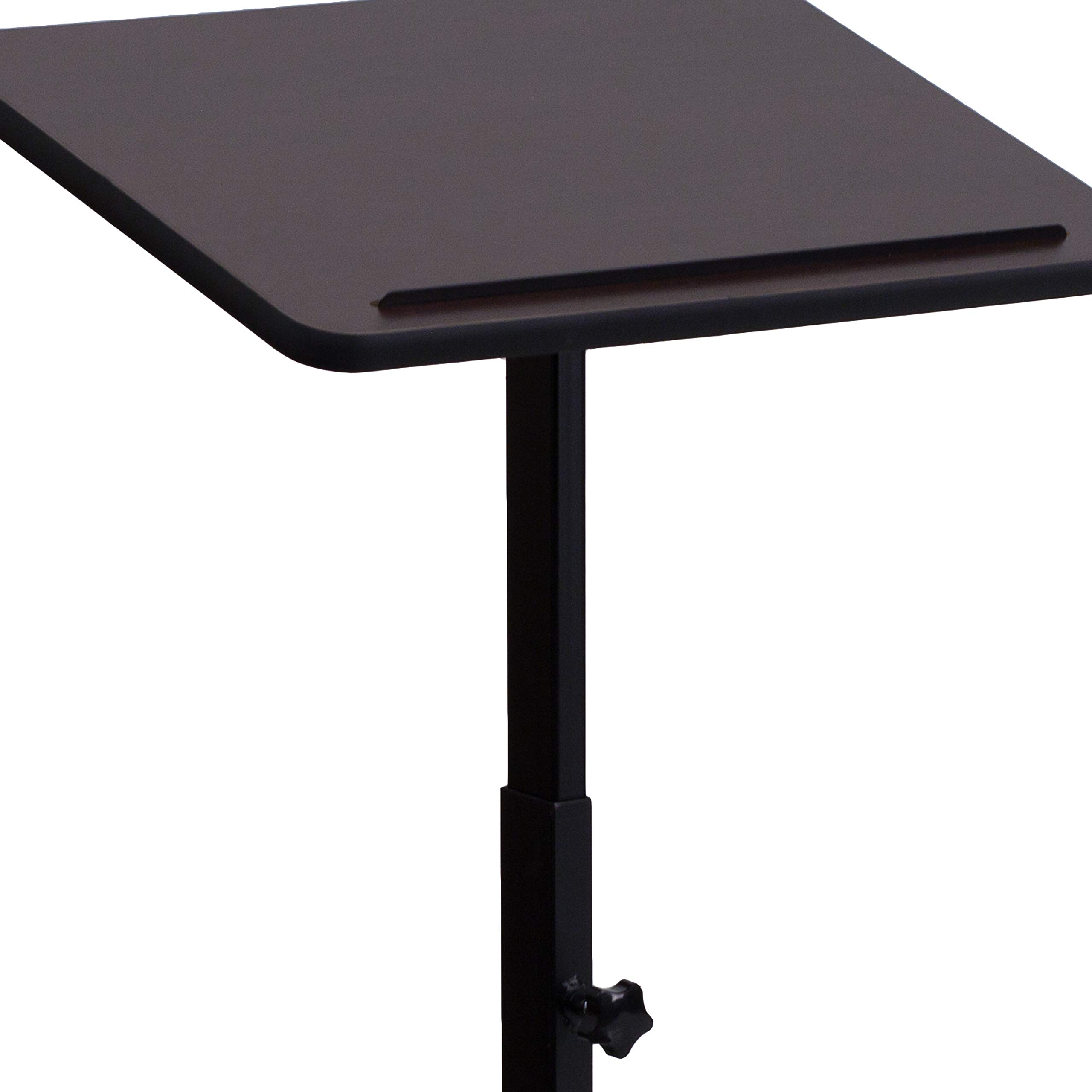 Flash Furniture Mysta Adjustable Height Metal Lectern, Mahogany