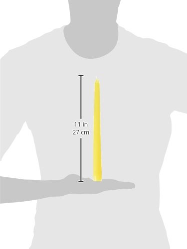 Zest Candle 12-Piece Taper Candles, 10-Inch, Yellow