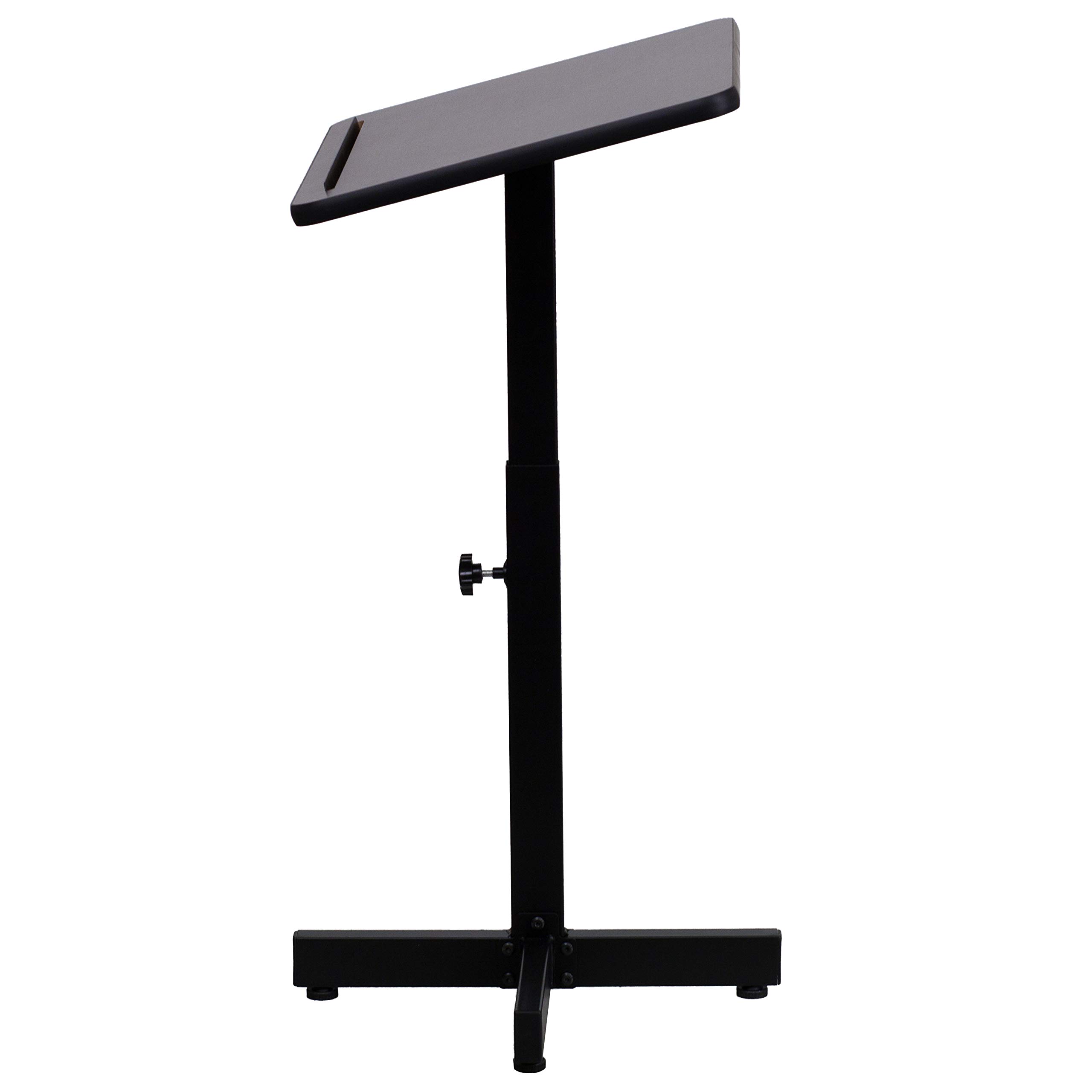 Flash Furniture Mysta Adjustable Height Metal Lectern, Mahogany