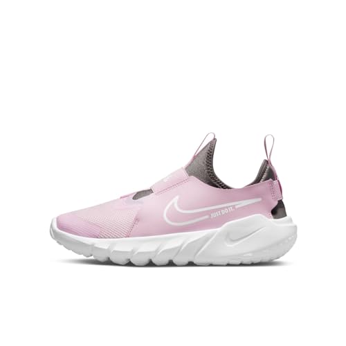 Nike Unisex-Child Flex Runner 2 Running Shoes, Pink Foam/White-flat Pewter, 5 Big Kid
