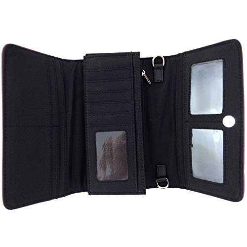 Zelris Turquoise Rhinestone Cross Western Women Conceal Carry Handbag Wallet Set (Beige)
