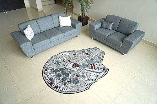 Star Wars Han Solo's Millennium Falcon Large Area Rug Decor | Indoor Floor Rug Mat | Rugs for Living Room, Bedroom, Kids Room, Playroom | 79 x 104 Inches