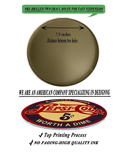 12" Round Pepsi Cola Tin Sign A Nickel Drink, Worth A Dime