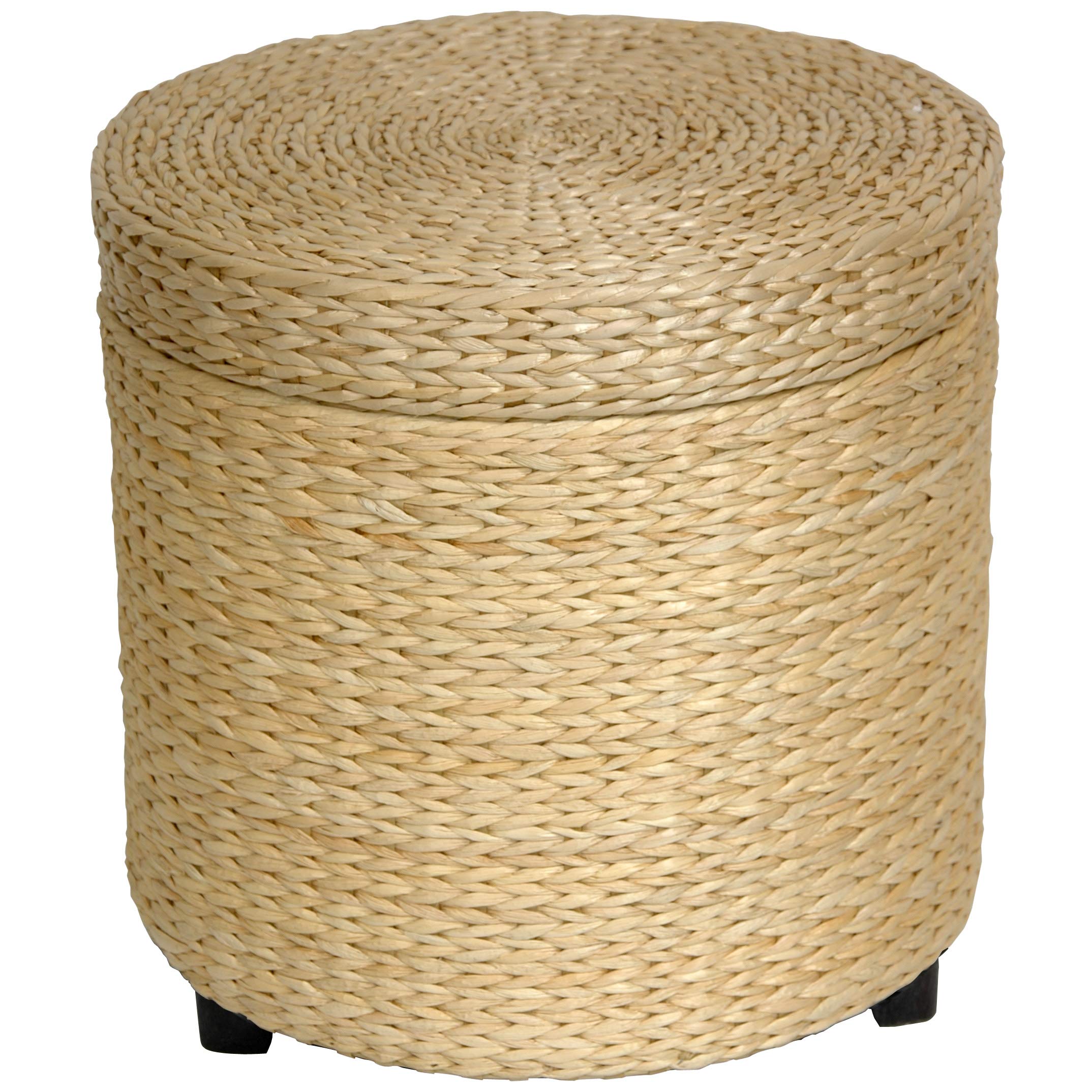 Oriental Furniture Rush Grass Storage Footstool - Natural